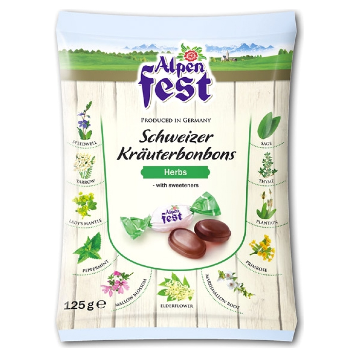 Bylinné bonbony dropsy Alpen Fest levně | Kupi.cz