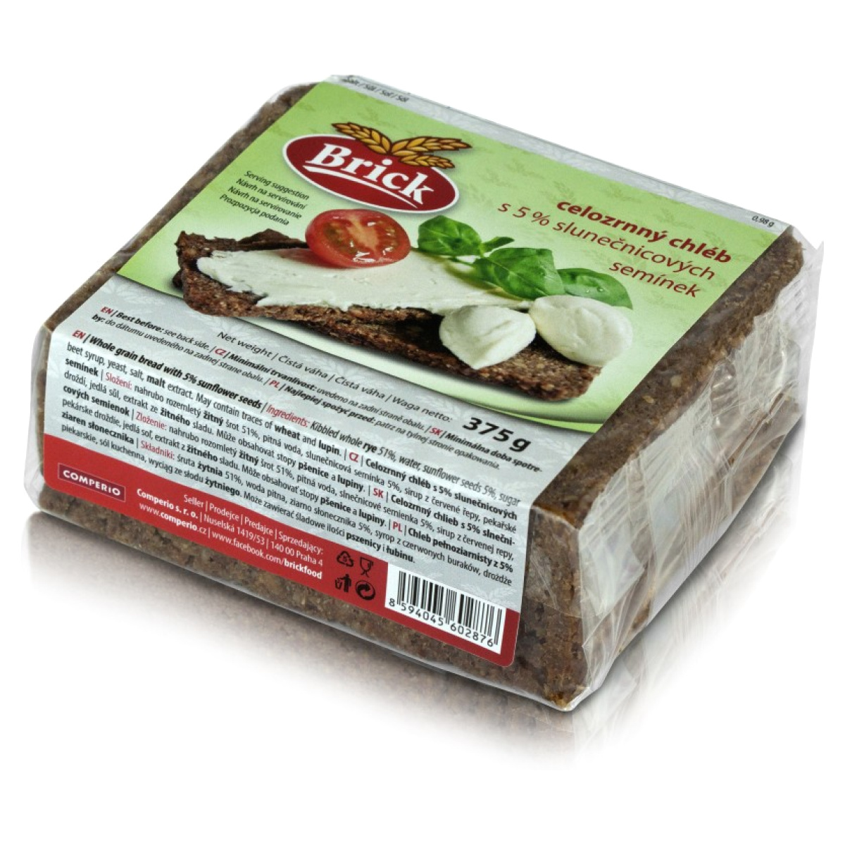 Chléb celozrnný se slunečnicovým semínkem Brick levně | Kupi.cz