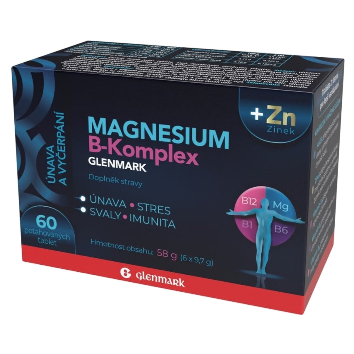 Doplněk stravy Magnesium B-komplex se zinkem Glenmark, Glenmark ...