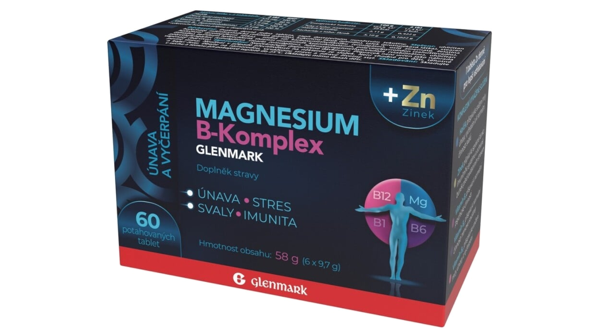 Doplněk stravy Magnesium B-komplex se zinkem Glenmark, Glenmark ...