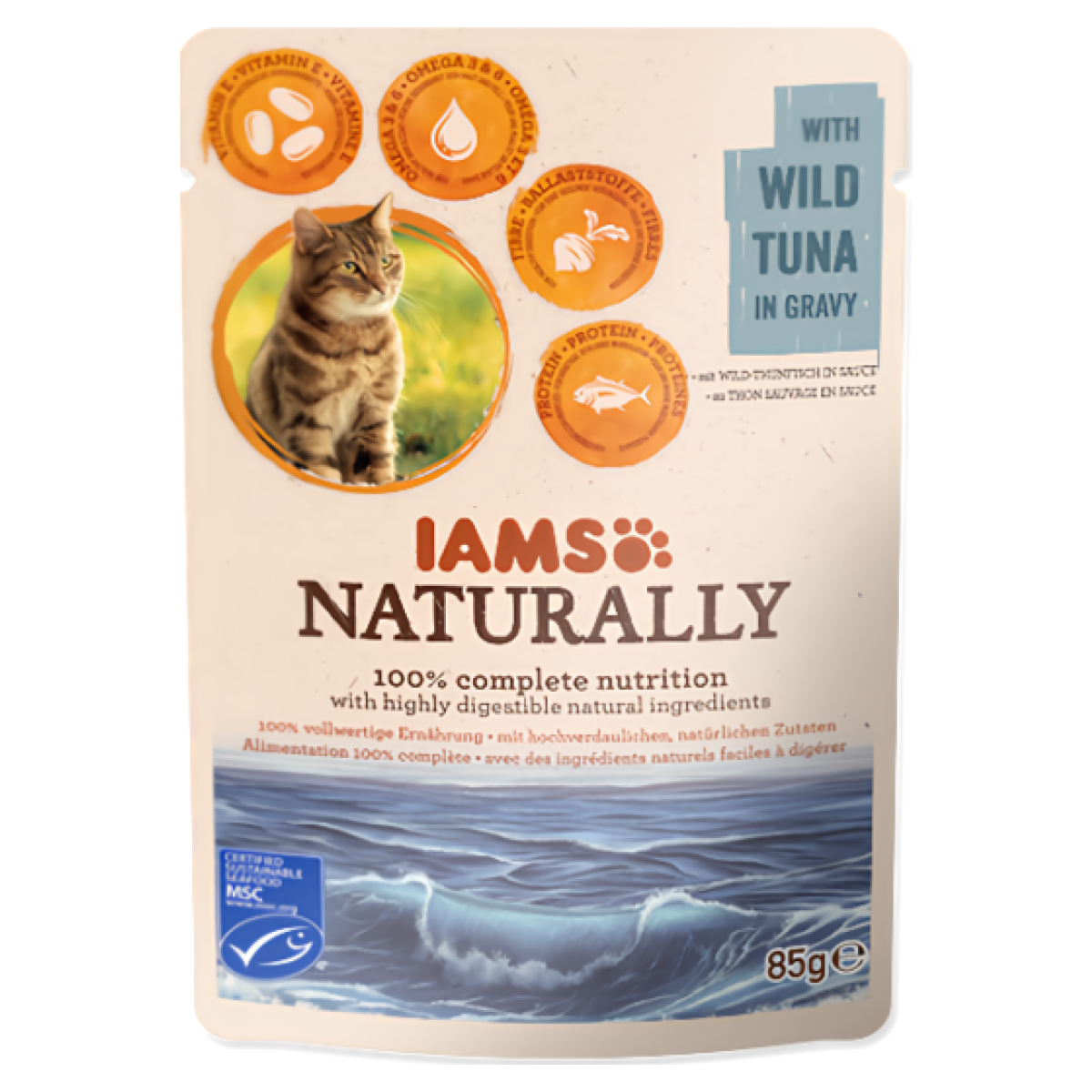 Kapsičky pro kočky Naturally IAMS, IAMS Delights levně | Kupi.cz