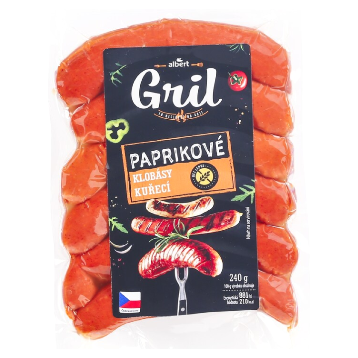 Klobása papriková kuřecí na gril Albert levně | Kupi.cz
