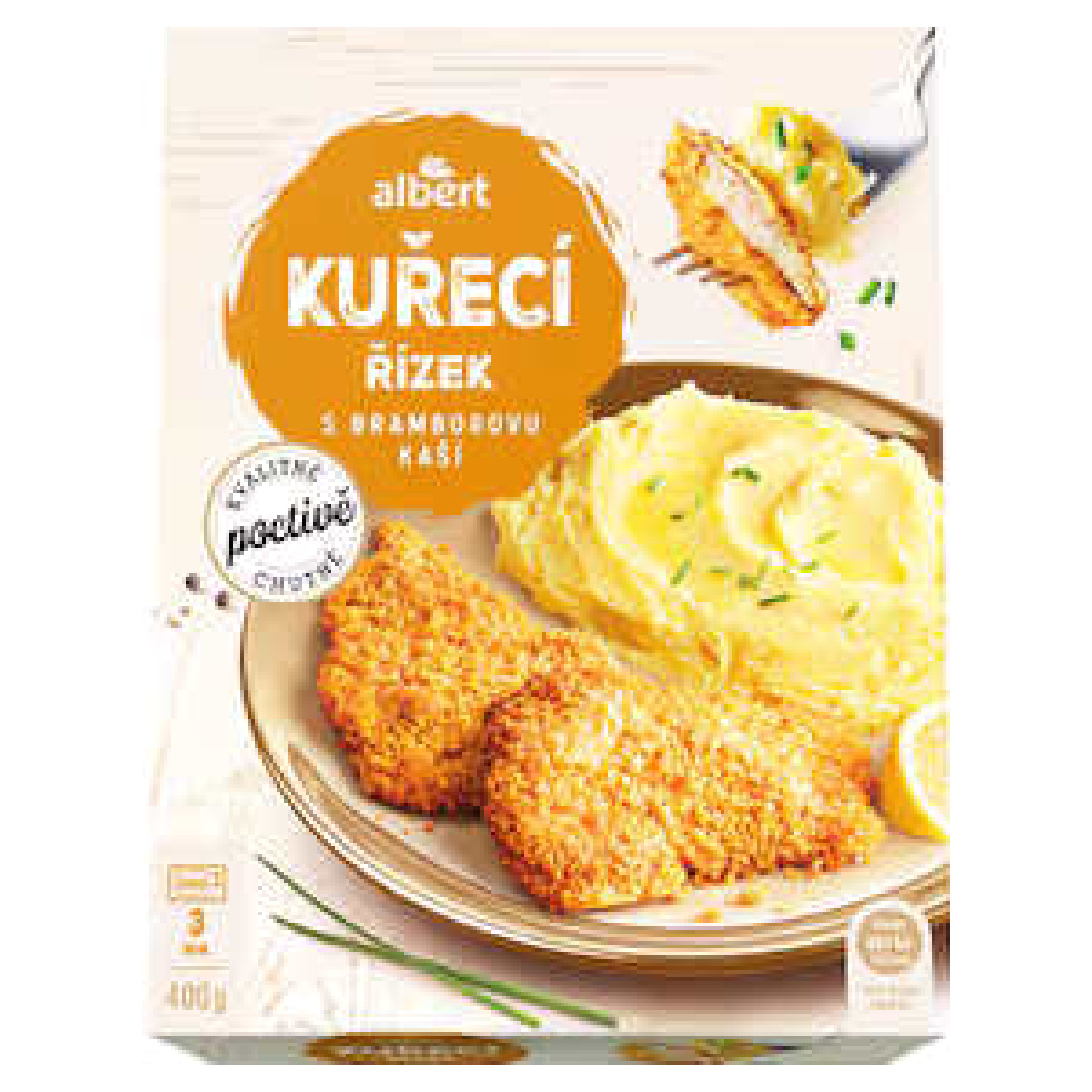 Kuřecí řízek s bramborovou kaší Albert levně | Kupi.cz