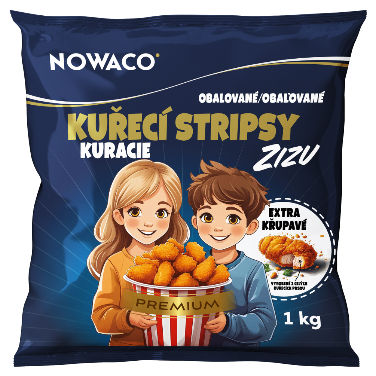 Kuřecí stripsy mražené Zizu Premium Nowaco levně | Kupi.cz
