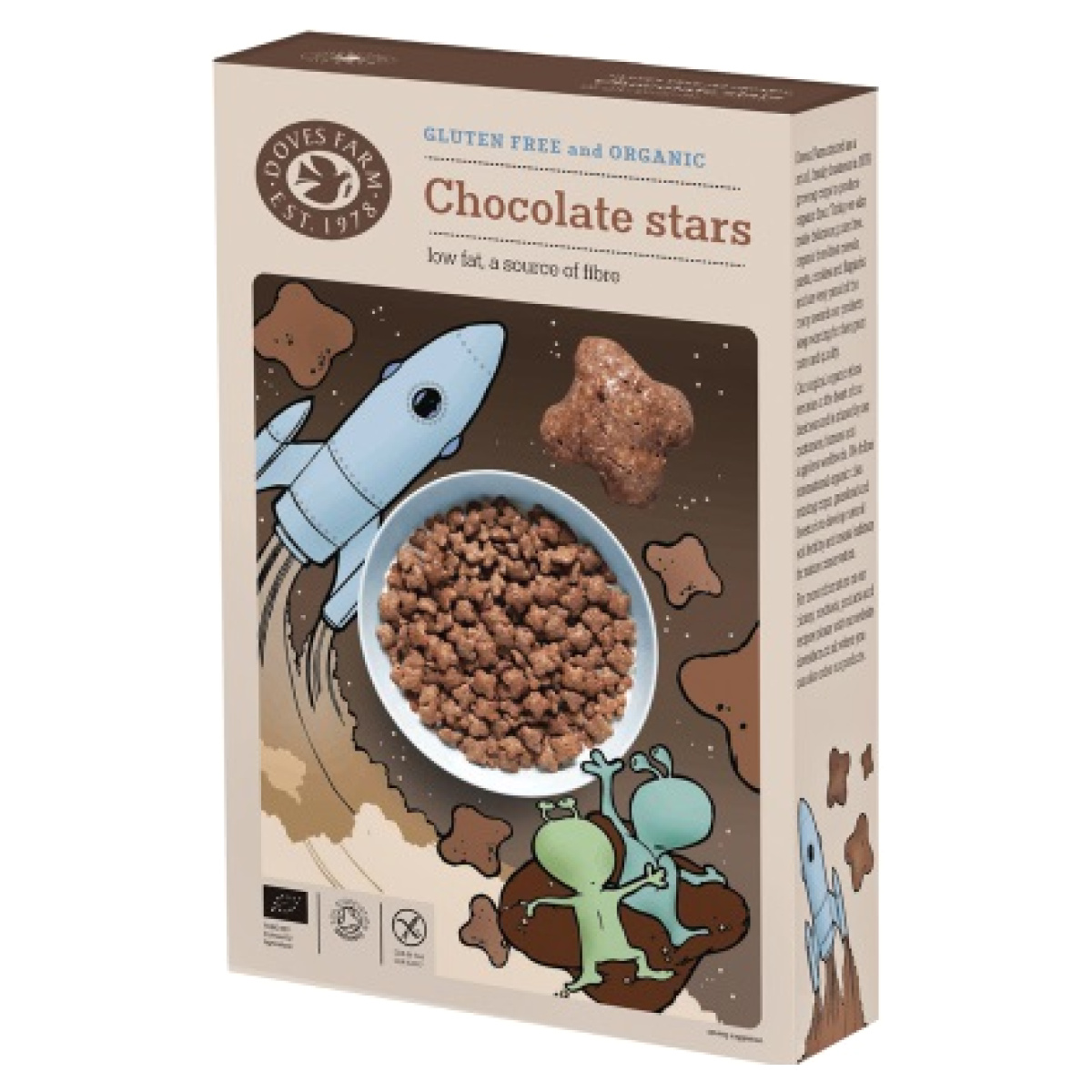 Čokoládové hvězdičky bez lepku Doves Farm, Doves Farm Organic levně ...