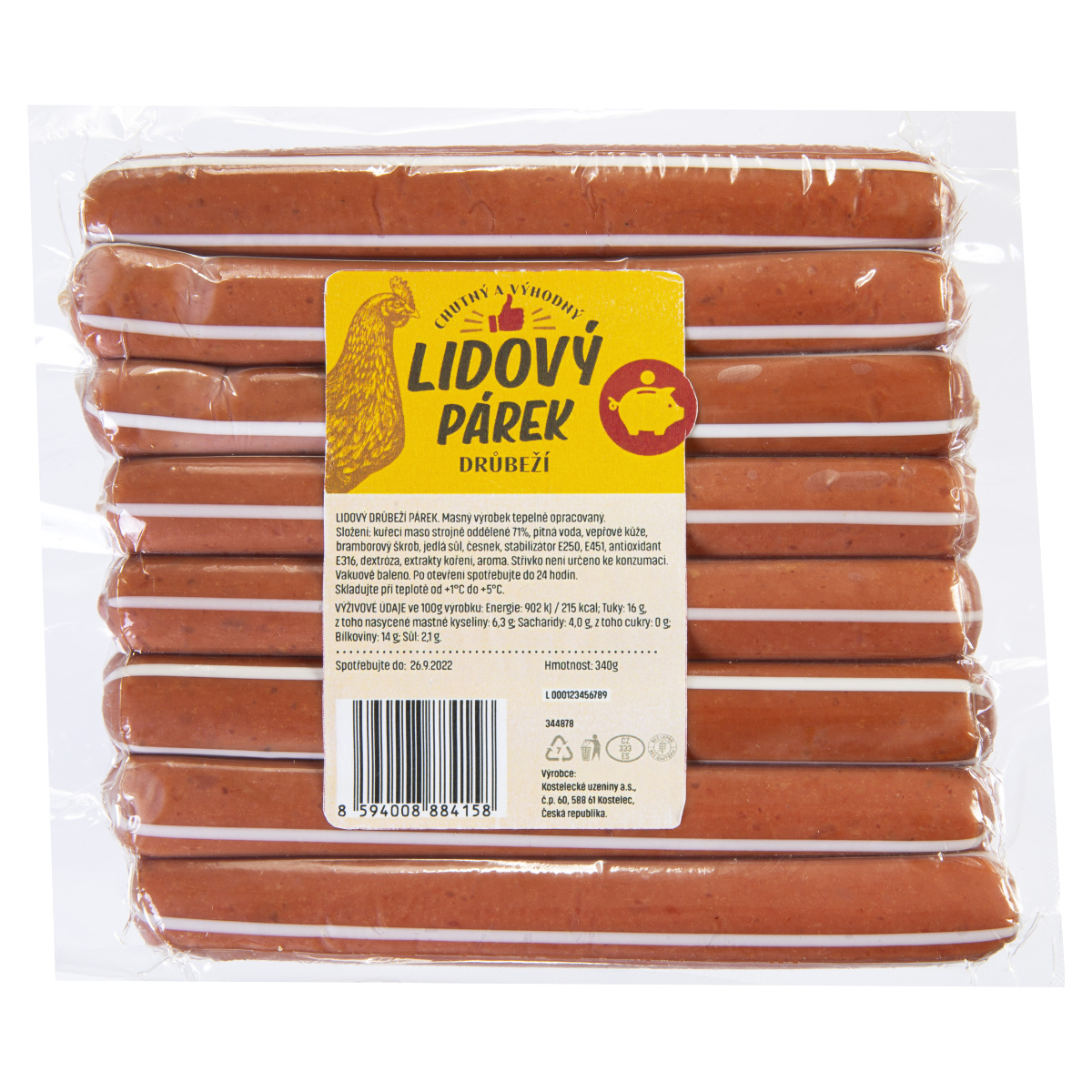 Párek lidový drůbeží levně | Kupi.cz