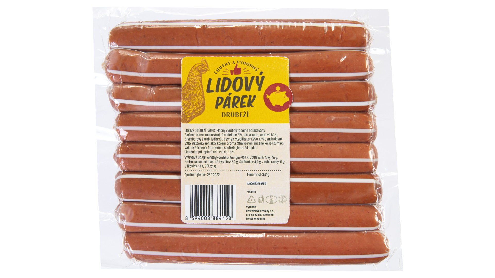 Párek lidový drůbeží levně | Kupi.cz