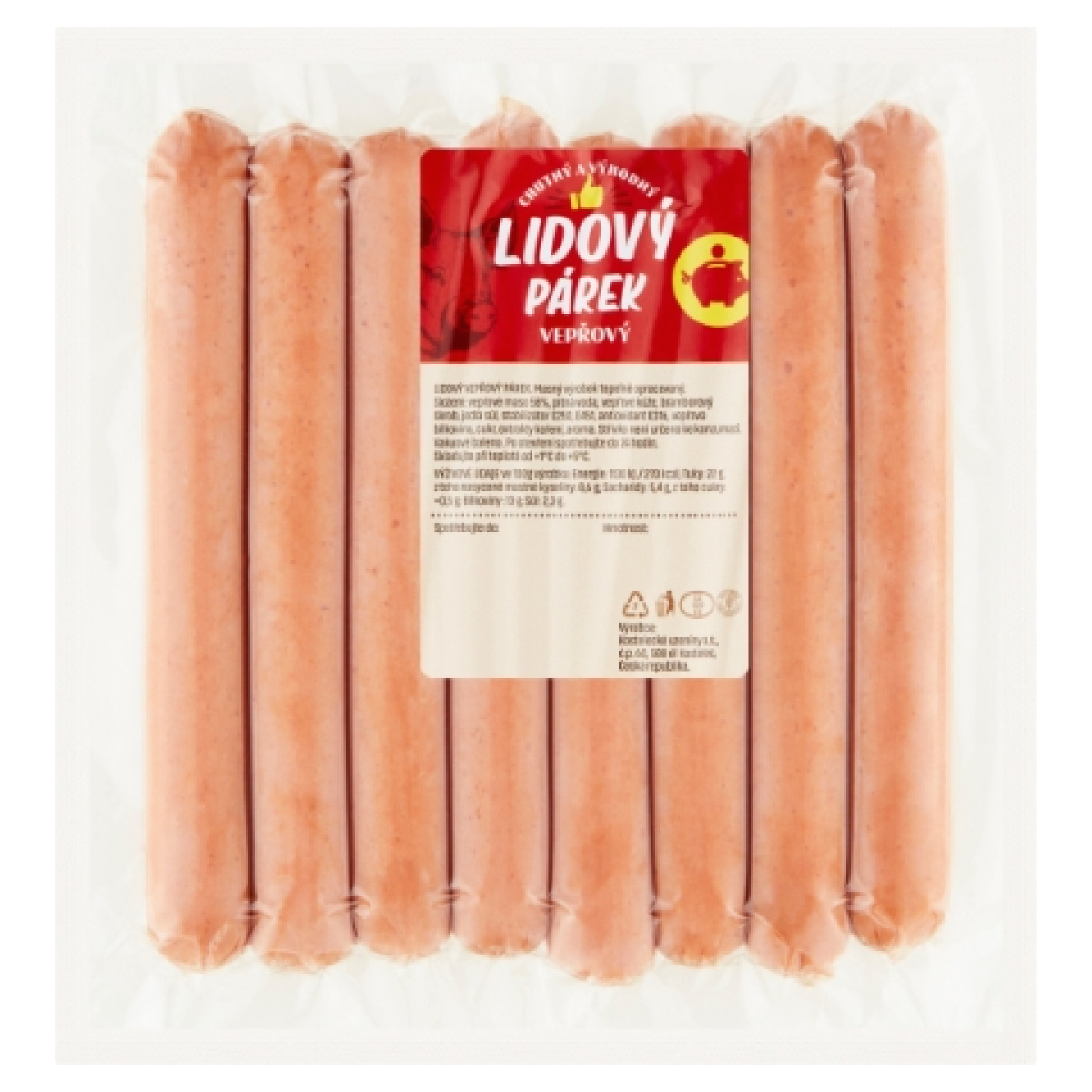 Párek lidový vepřový Kostelecké uzeniny levně | Kupi.cz