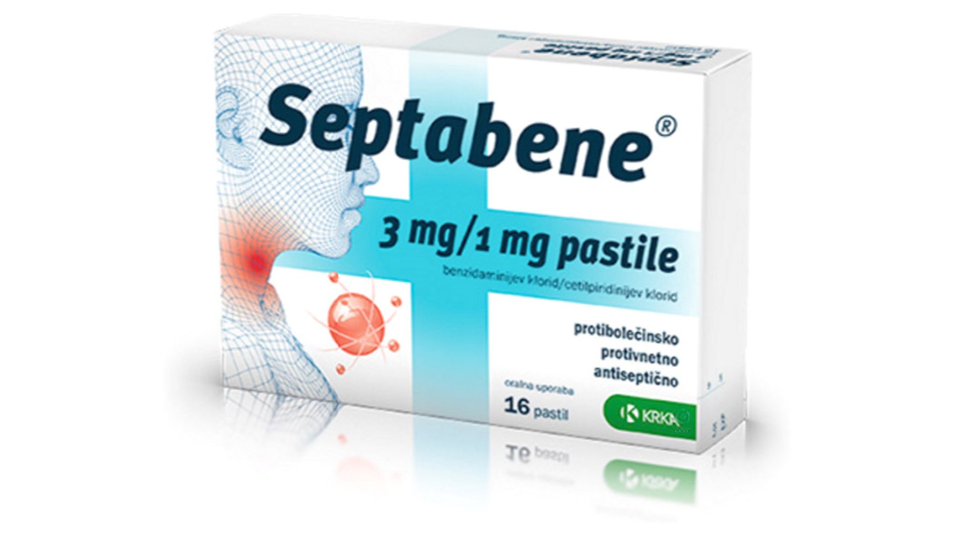 Pastilky proti bolesti v krku Septabene, Krka levně | Kupi.cz
