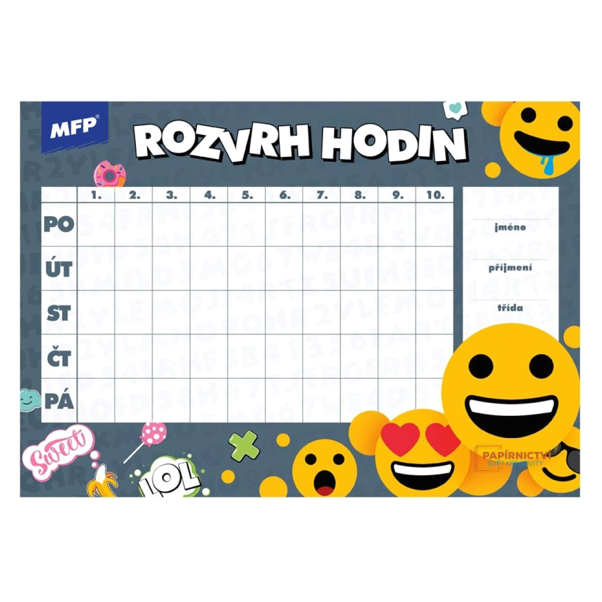 Rozvrh hodin MFP Paper levně | Kupi.cz