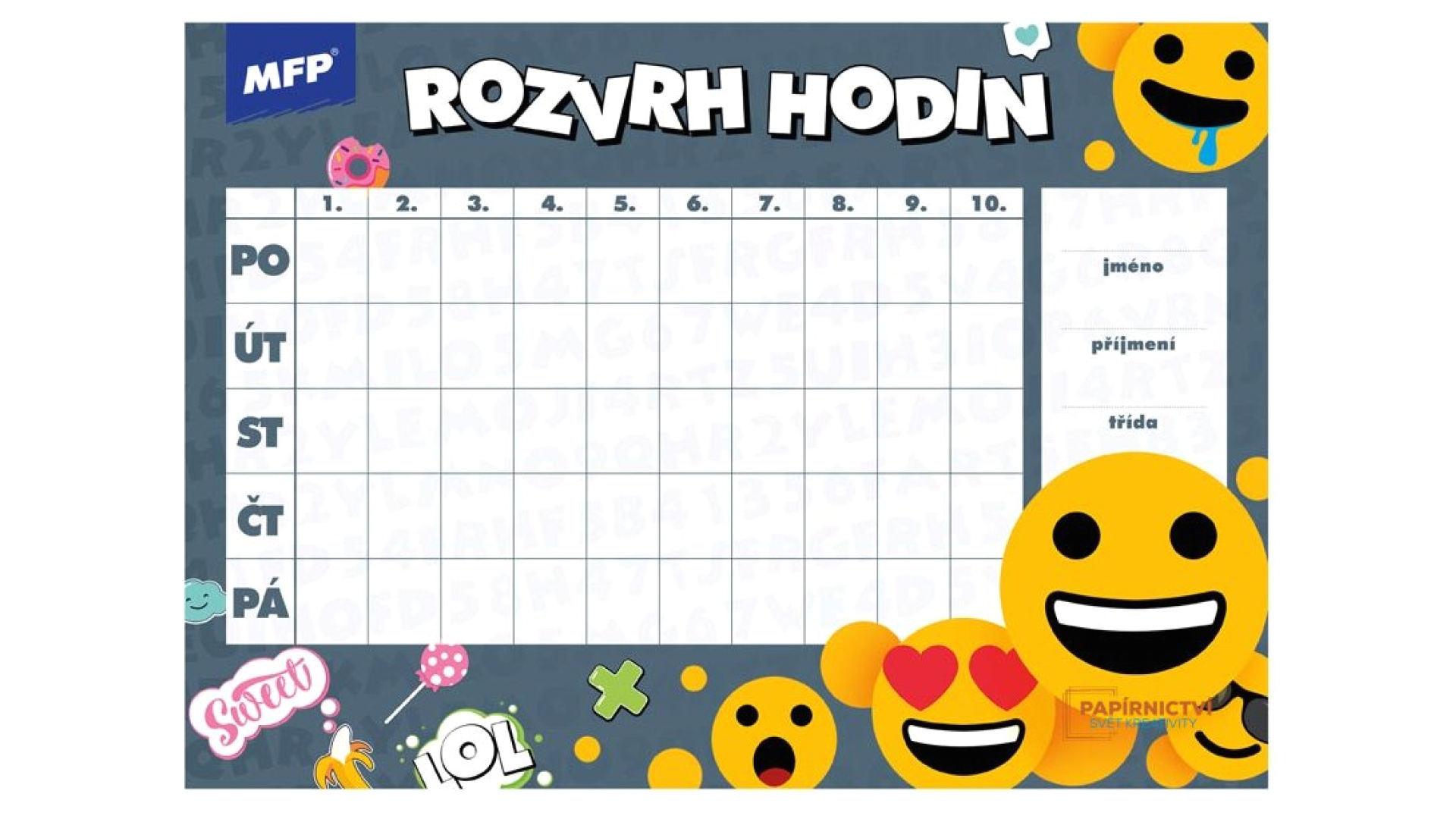 Rozvrh hodin MFP Paper levně | Kupi.cz