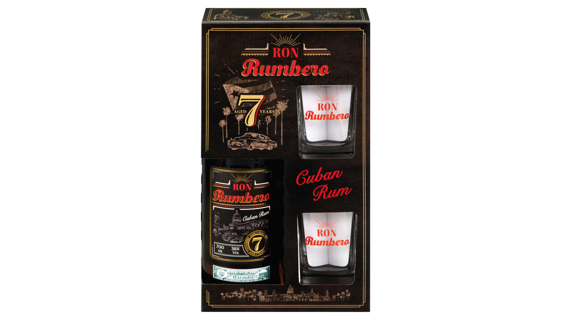 Rum kubánský 7 YO Ron Rumbero - dárkové balení levně | Kupi.cz