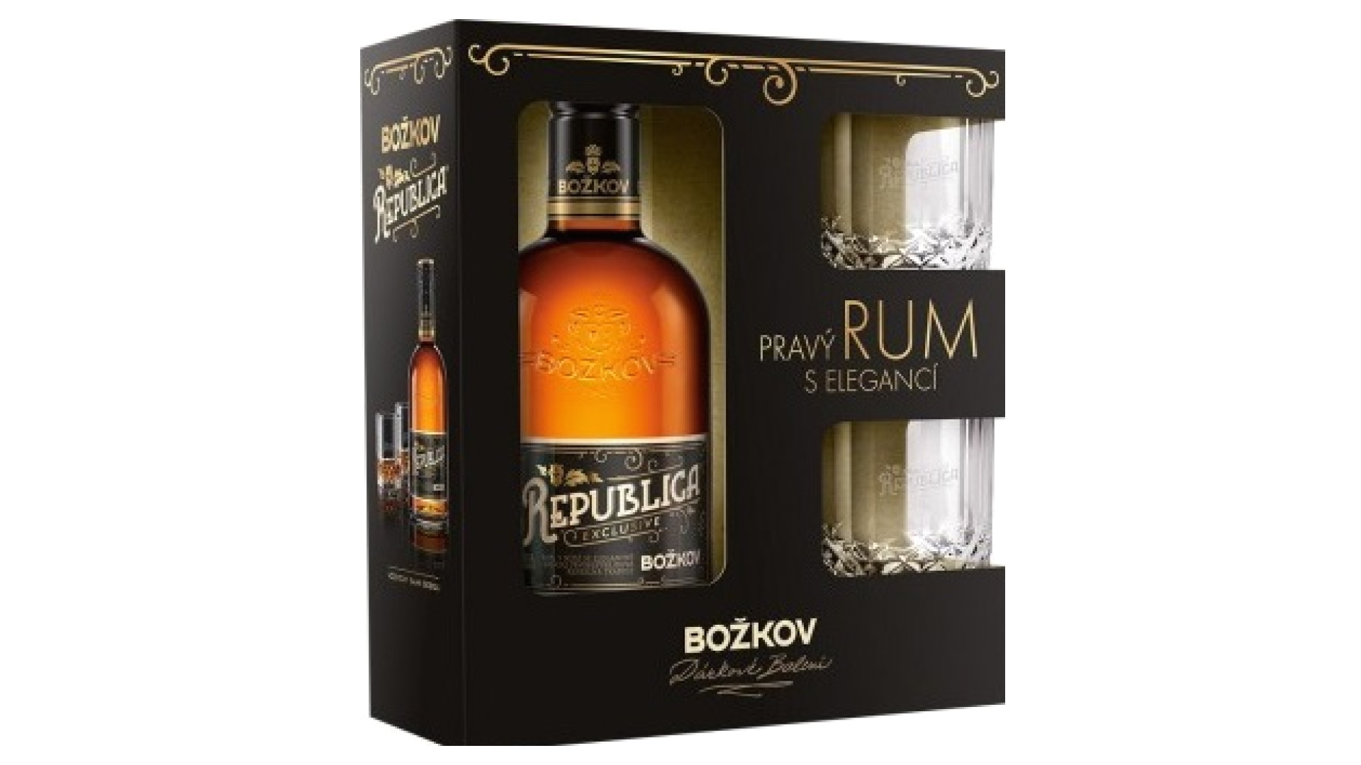 Rum Republica Exclusive Božkov - dárkové balení levně | Kupi.cz