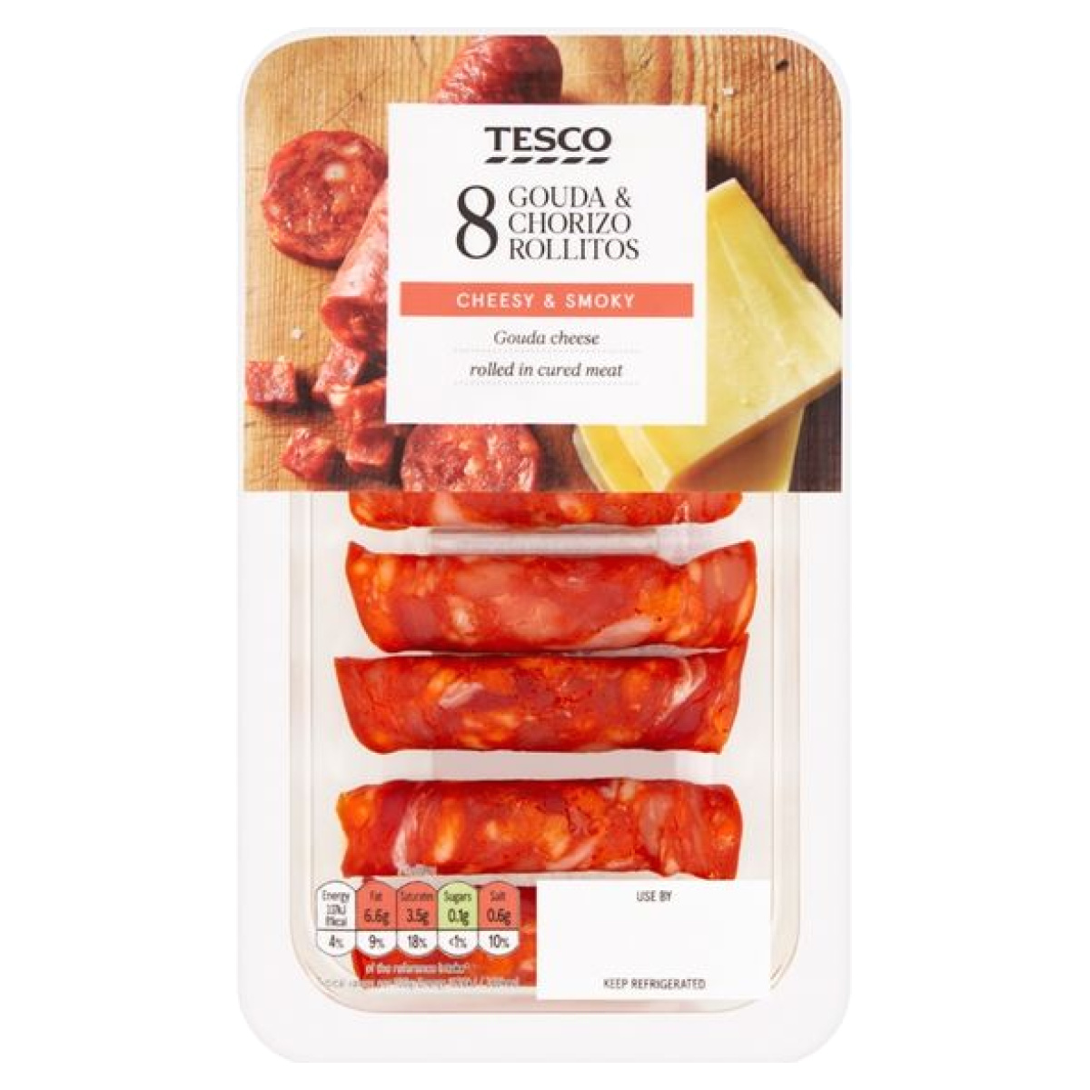 Salám chorizo rollitos s goudou Tesco levně | Kupi.cz
