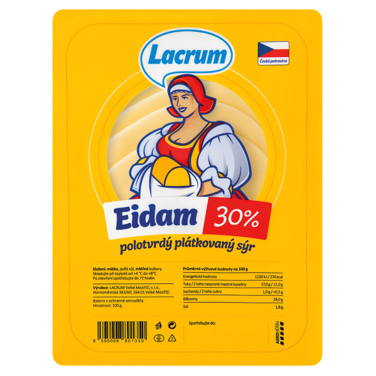 Sýr Eidam 30% Lacrum levně | Kupi.cz