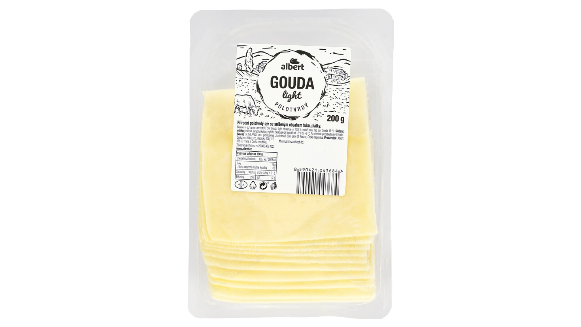 Sýr Gouda light Albert levně | Kupi.cz