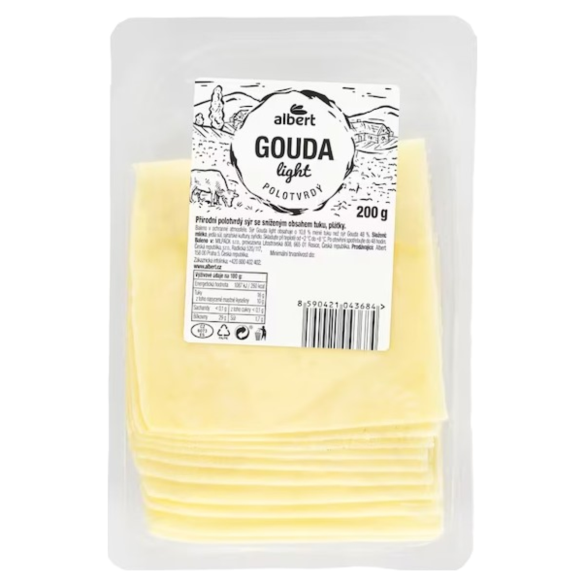 Sýr Gouda light Albert levně | Kupi.cz