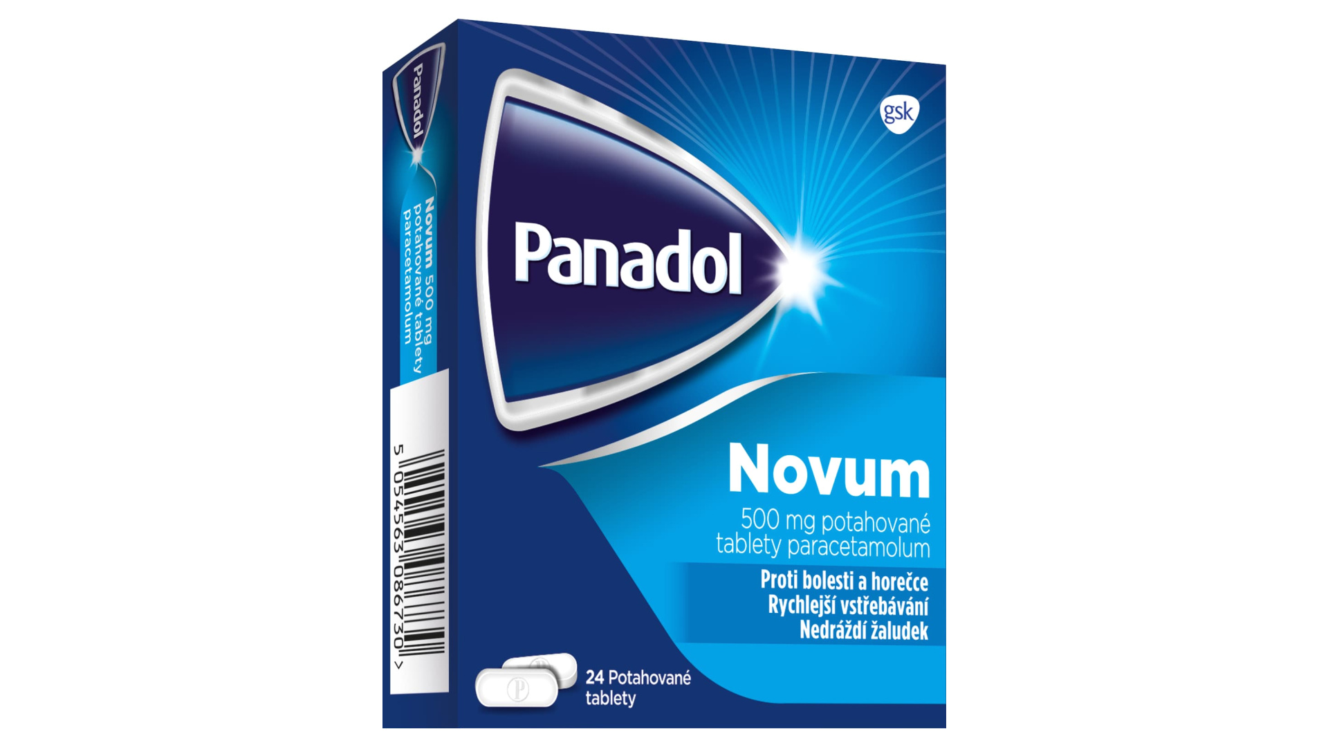 Tablety proti horečce a bolesti Novum Panadol, GlaxoSmithKline v akci ...