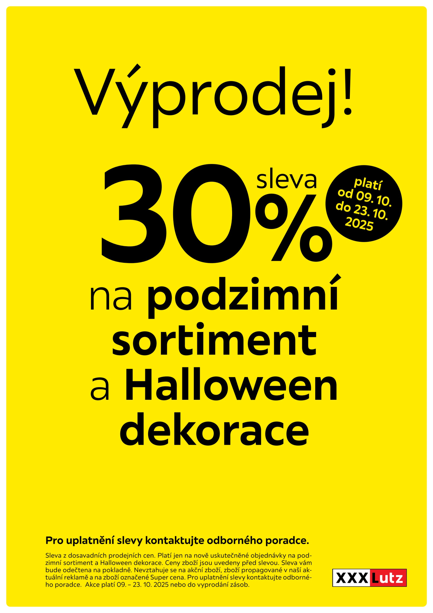 XXXLutz leták - Sleva 30 % na podzimní sortiment a Helloween dekorace od 9. 10. | Kupi.cz