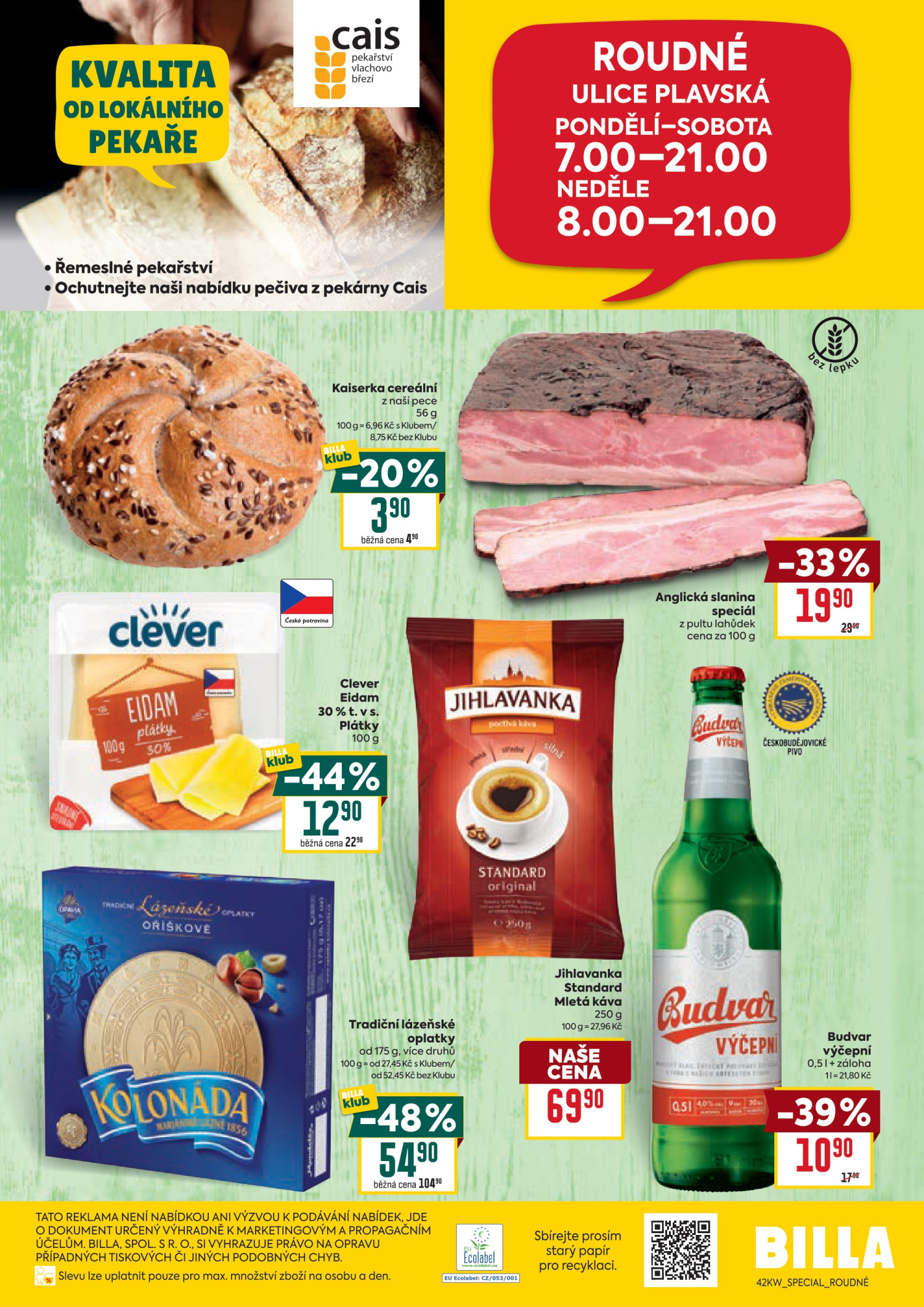 BILLA leták - Roudné, Plavská od 15. 10. | Kupi.cz