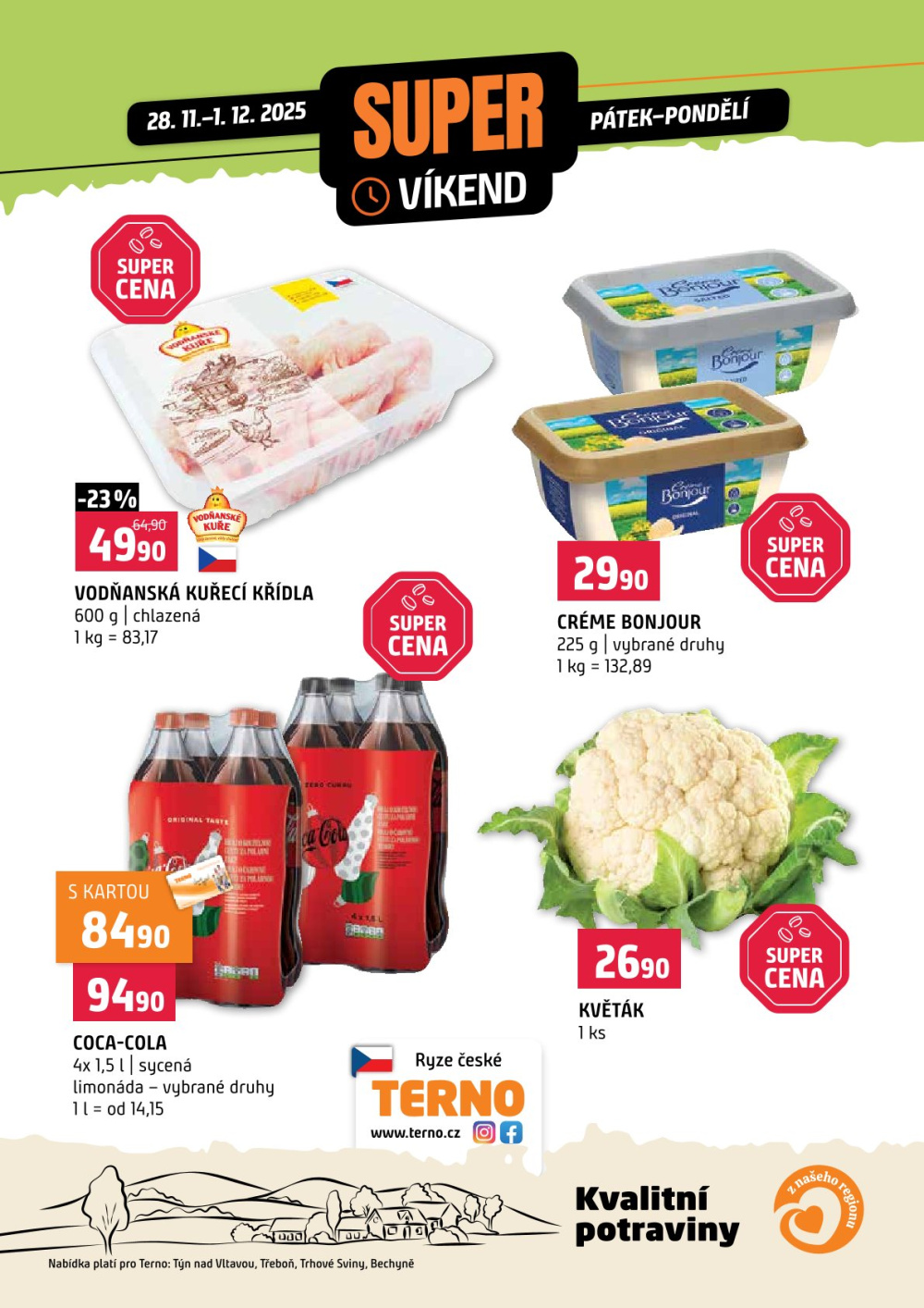 Terno leták - Víkendovka Týn nad Vltavou, Třeboň, Trhové Sviny, Bechyně ...